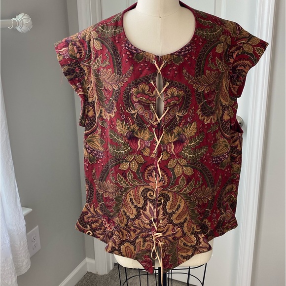 Other | Handmade Mens Red Paisley Tudor Medieval Renaissance Vest ...